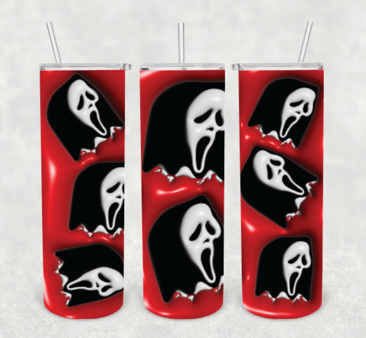 Scream (Red) | 3d | Halloween | Ready to Press Sublimation Design | Su ...
