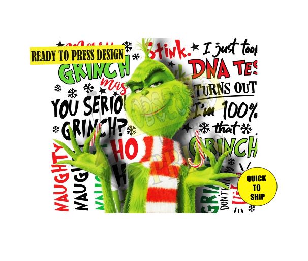 Grinch Holiday | Ready to Press Sublimation Design | Sublimation Trans ...